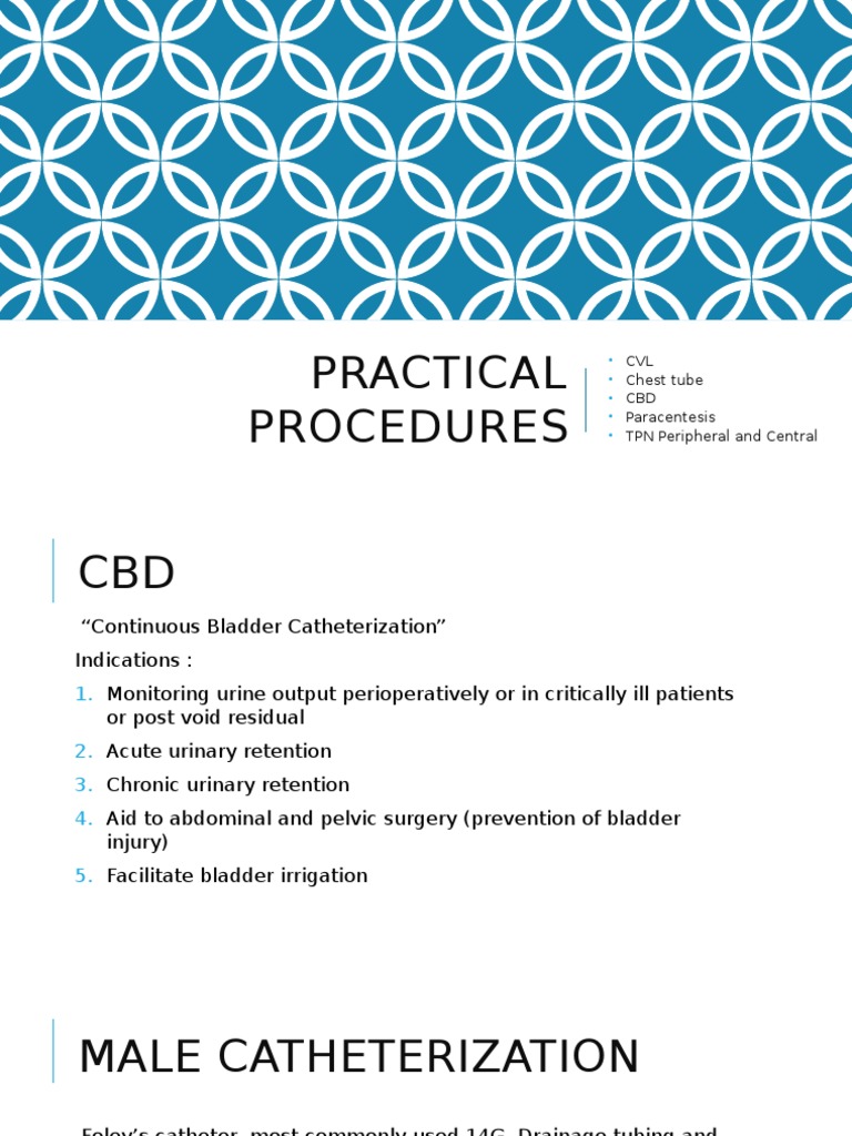 Continuous Bladder Drainage, Paracentesis | PDF