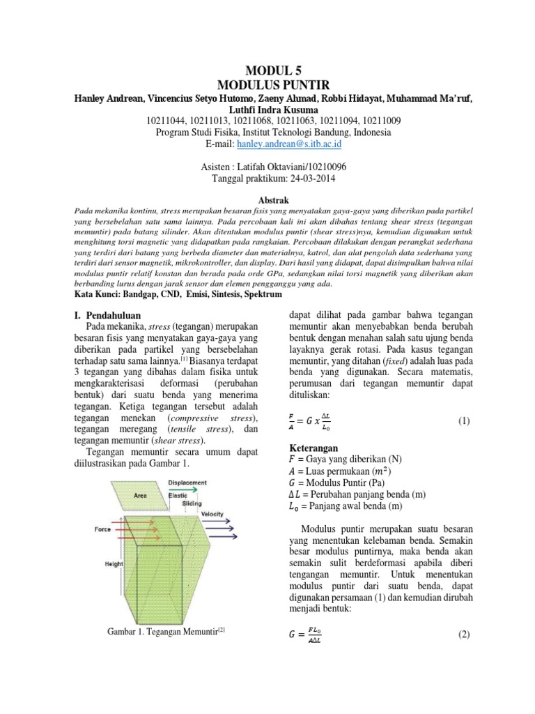 (Modul 5 Modulus Puntir) Hanley Andrean 10211044 | PDF