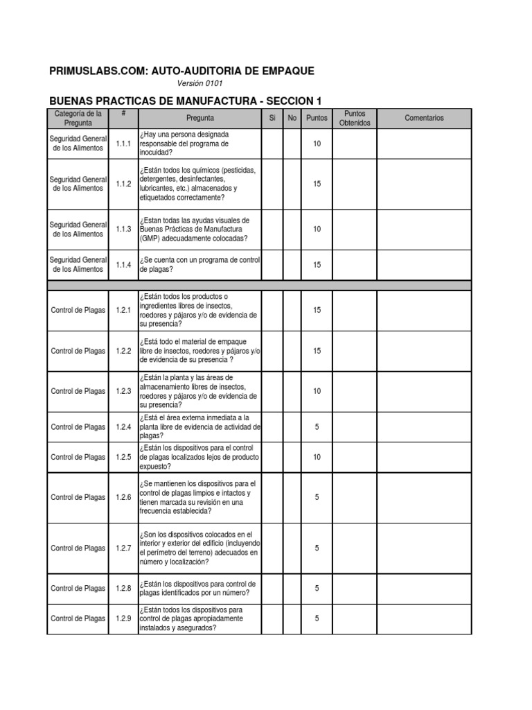 check list auditoria