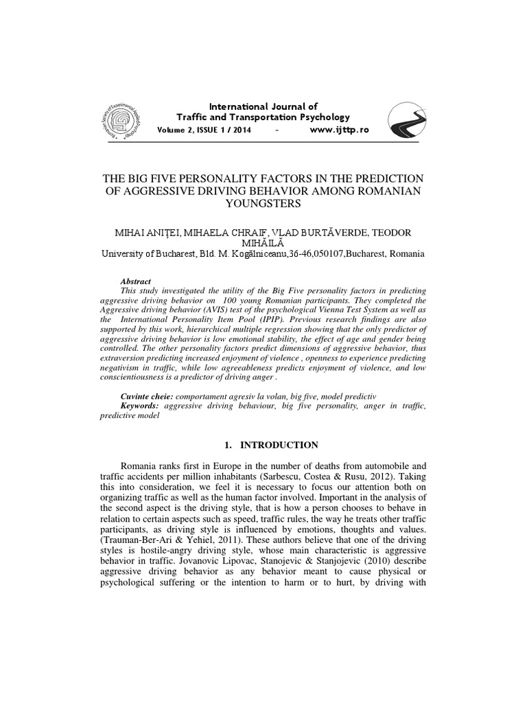 Big Five | PDF | Aggression | Extraversion And Introversion