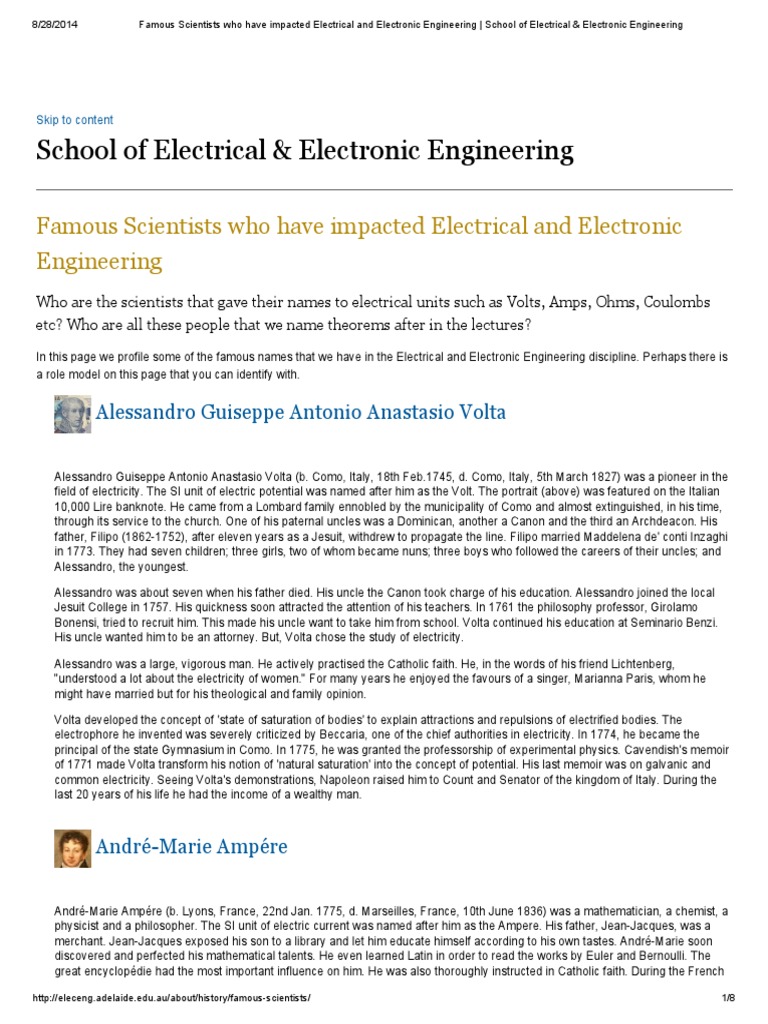 Famous Scientists Who Have Impacted Electrical and Electronic ...