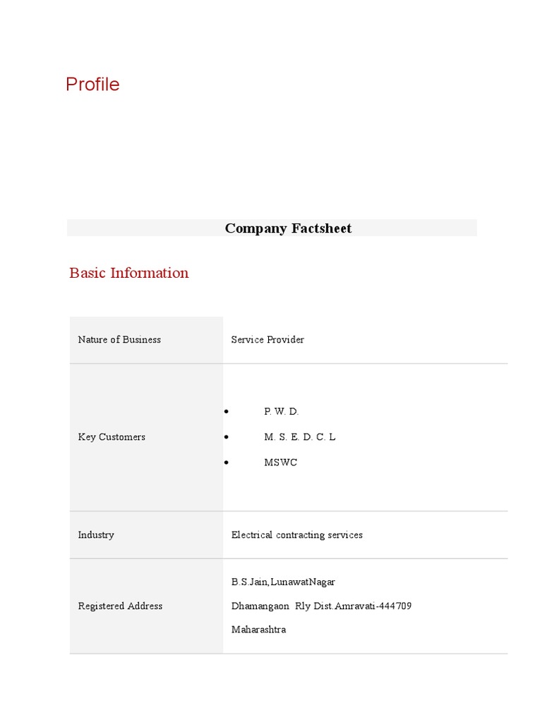 Company Profile - 15.02.2015 | Expert | Sole Proprietorship
