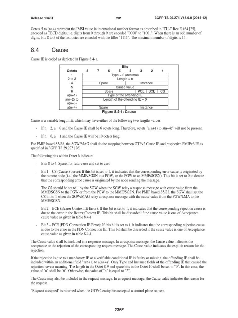 GTPv2 Cause Codes and Values | PDF | Internet Protocols | Data Transmission