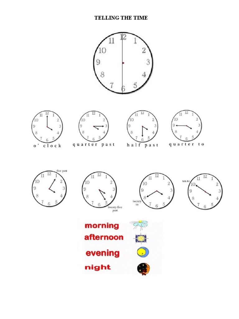 Telling Time: English Exercises for Kids | PDF | Self-Improvement