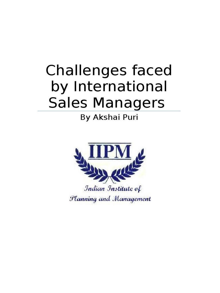 Challenges Faced by Sales Manager | PDF | Sales | Strategic Management