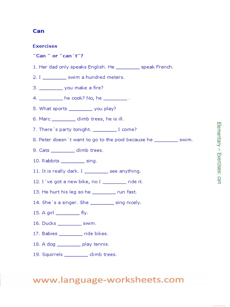 Elementary Can Exercises | PDF