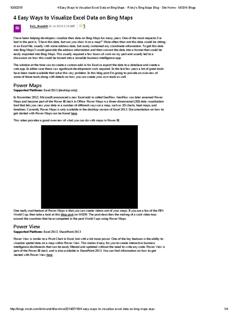 4 Easy Ways To Visualize Excel Data On Bing Maps | PDF | Microsoft ...
