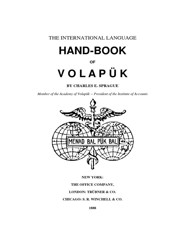 Sprague C E Handbook of Volapuk | PDF | Grammatical Number ...