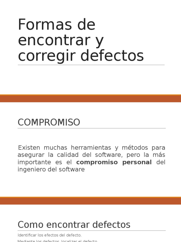 Formas de Encontrar y Corregir Defectos | PDF