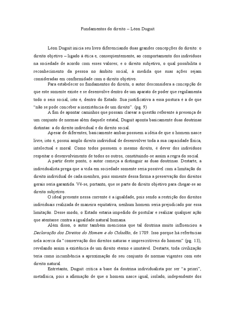Fundamentos Do Direito - Léon Duguit | PDF | Jean-Jacques Rousseau ...