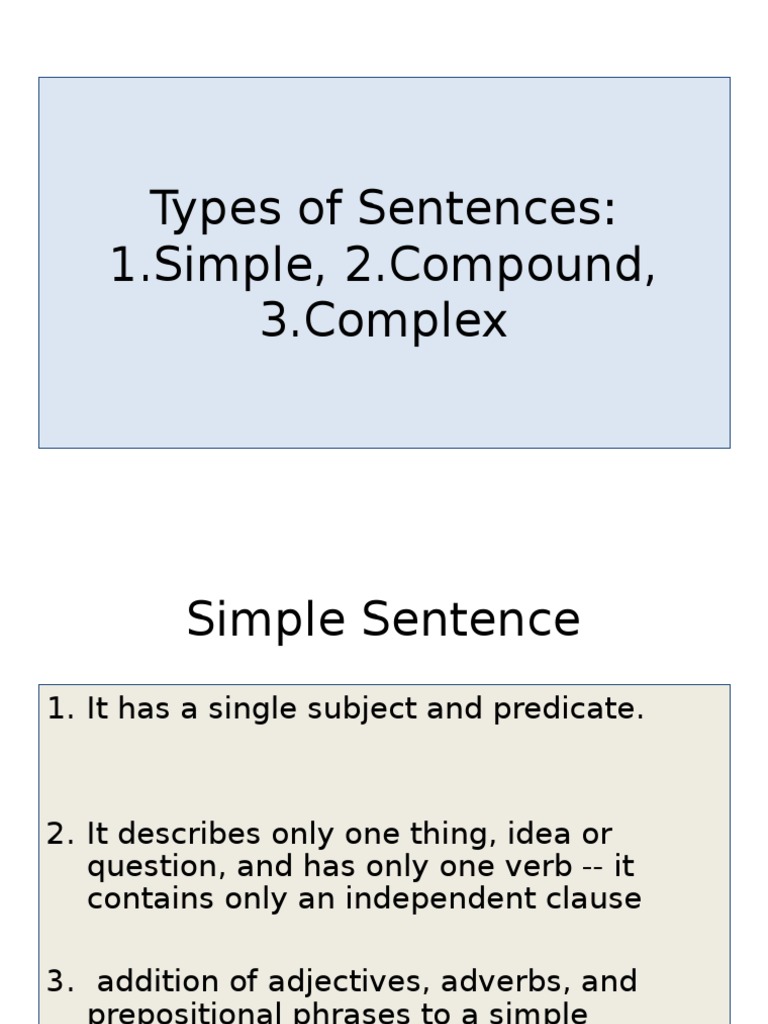 Types of Sentences | PDF | Sentence (Linguistics) | Onomastics