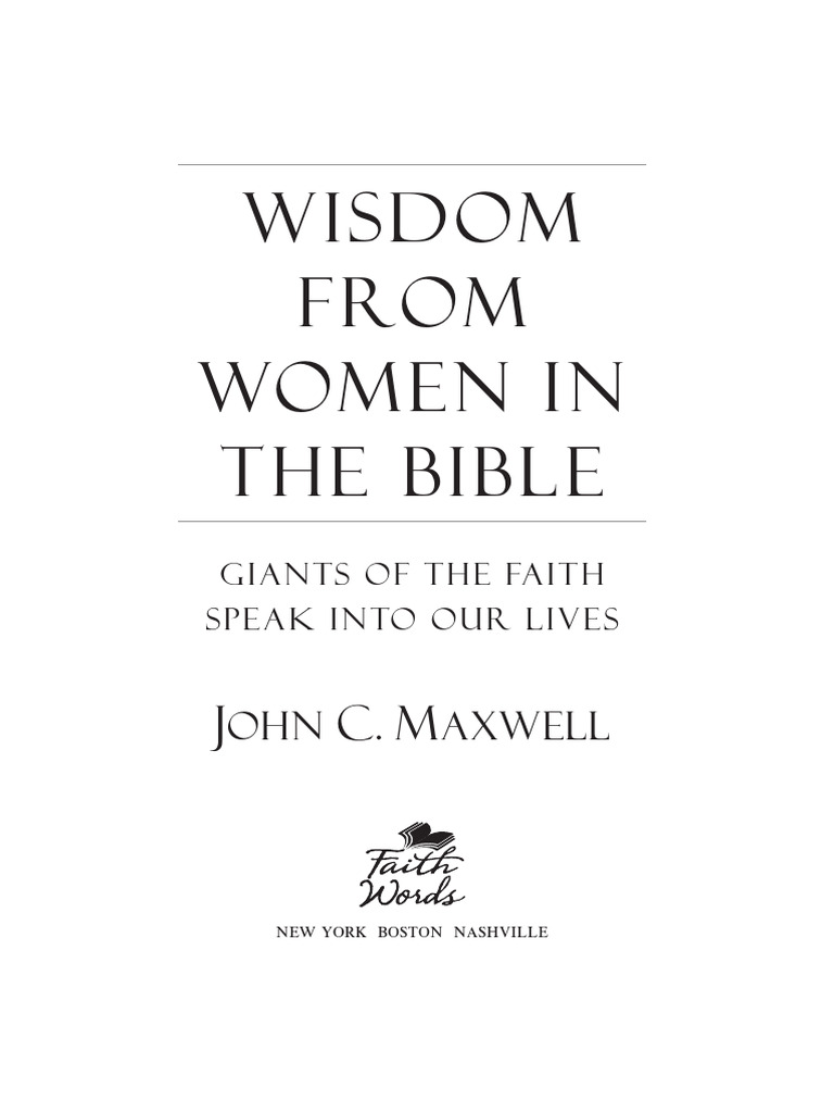 Wisdom From Women in The Bible by John C. Maxwell | PDF | Ruth ...