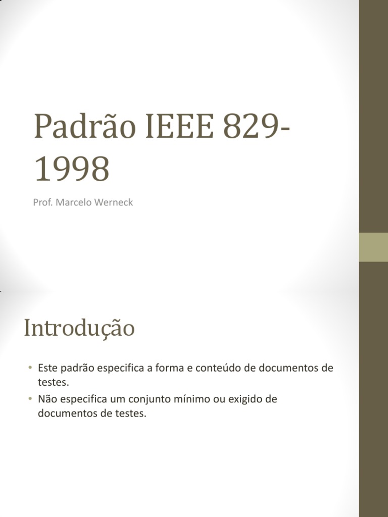 Padrão IEEE 829-1998 para Testes | PDF | Informática | Business