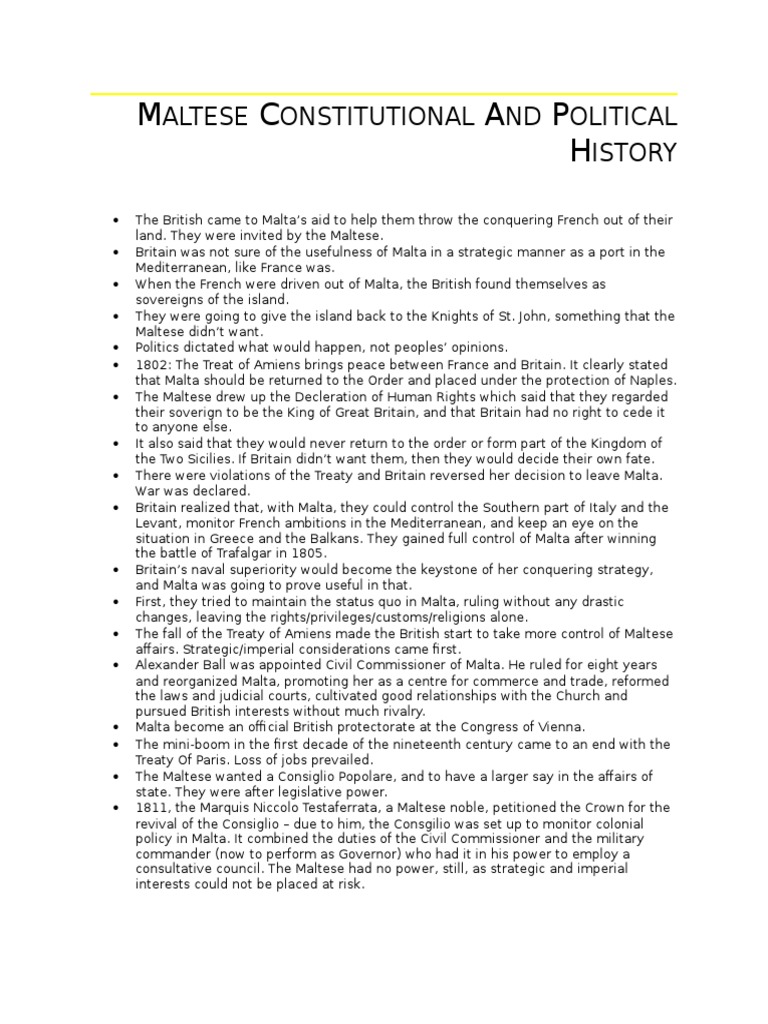 Malta's Political History and Referendum | PDF | Malta | Politics (General)