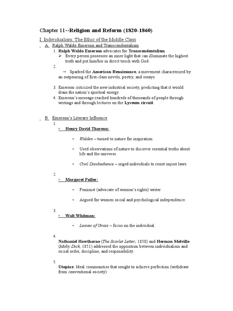 APUSH Chapter 11 Outlines | PDF | Abolitionism In The United States ...