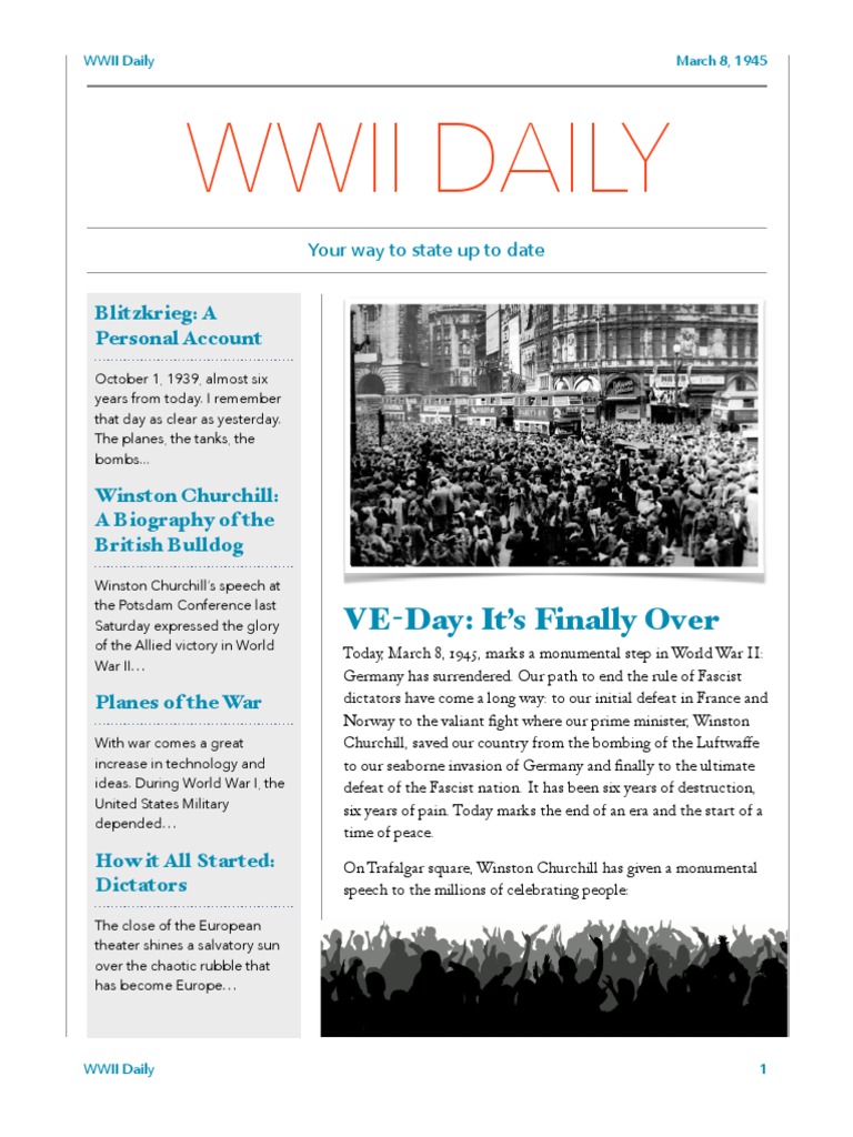 Wwii Daily: VE-Day: It's Finally Over | PDF | Boeing B 17 Flying ...