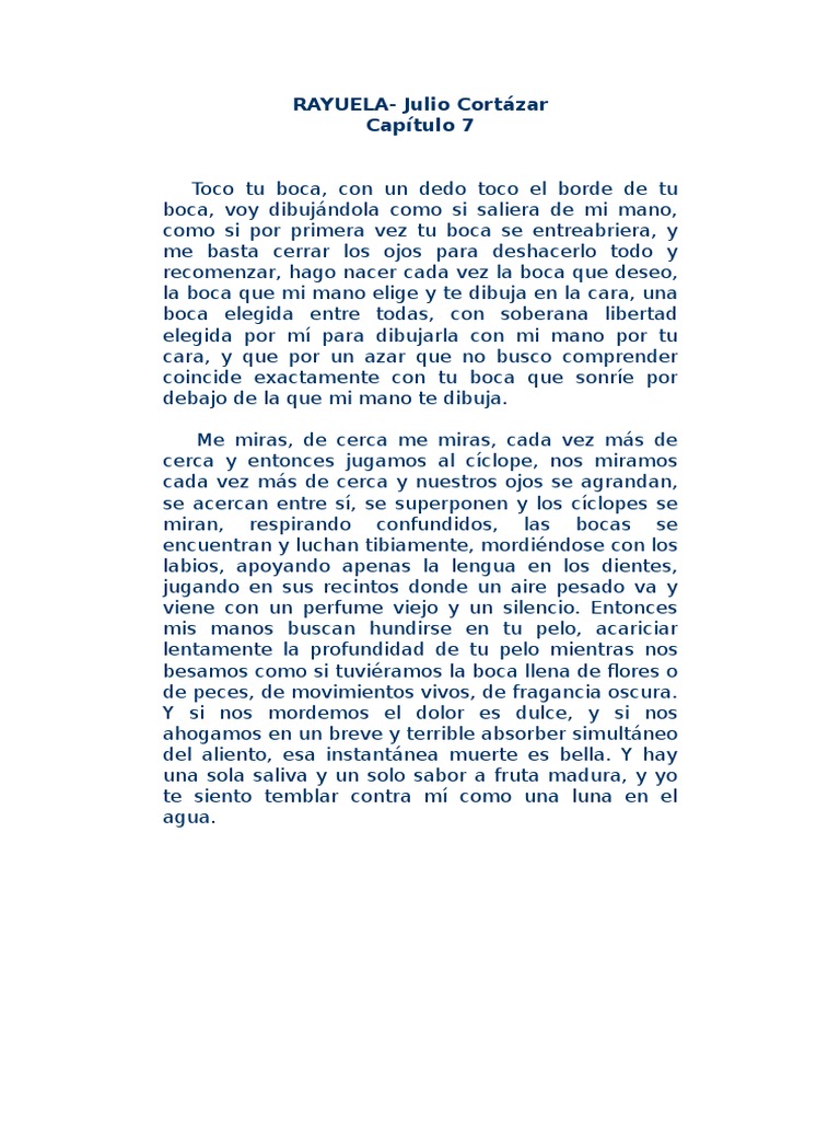 RAYUELA Cap 7 Julio Cortazar | PDF