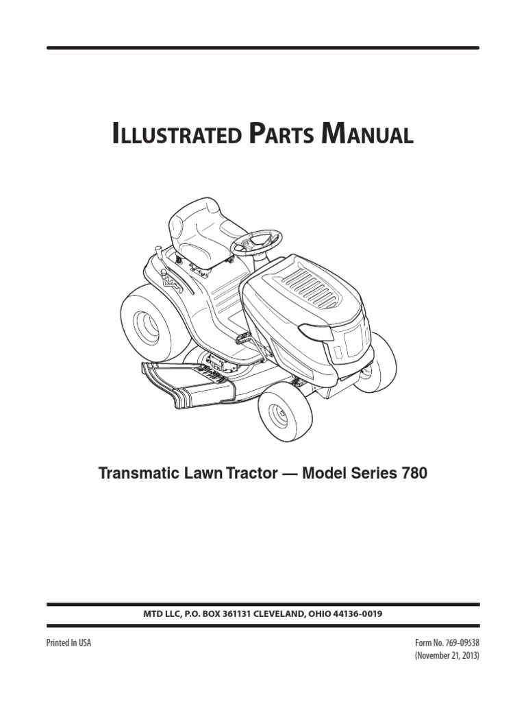 769-09538 (780 MTD Lawn Tractor) | PDF
