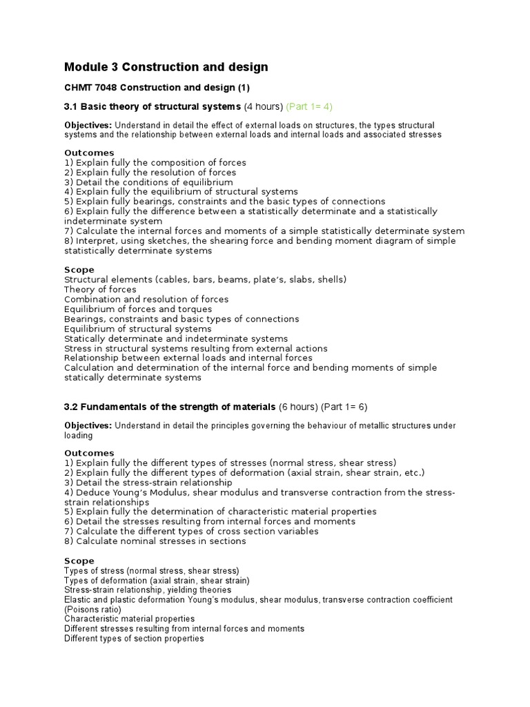 Module 3 Construction and Design | PDF | Deformation (Engineering) | Fracture Mechanics