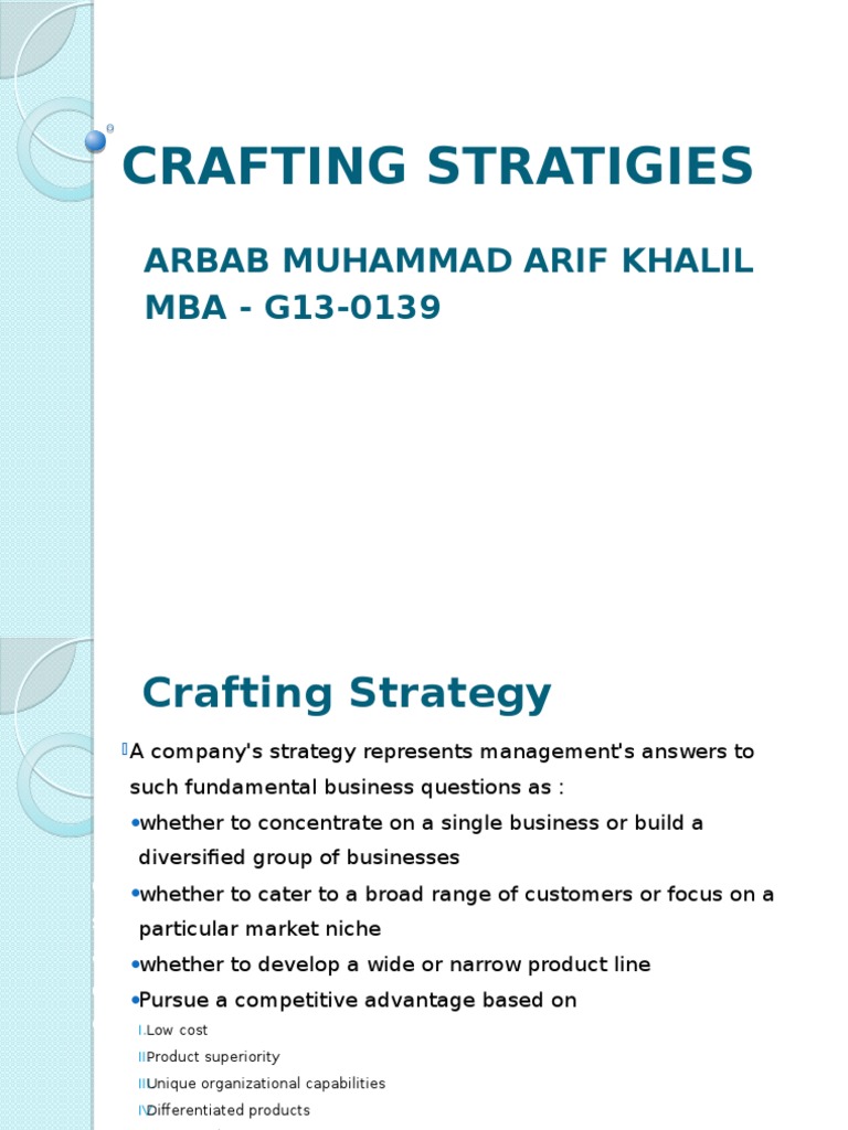 Crafting Strategies to Achieve Desired Outcomes: Understanding the ...
