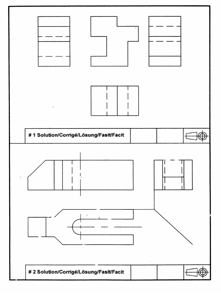 Technical Drawing Exercises - Solutions | PDF