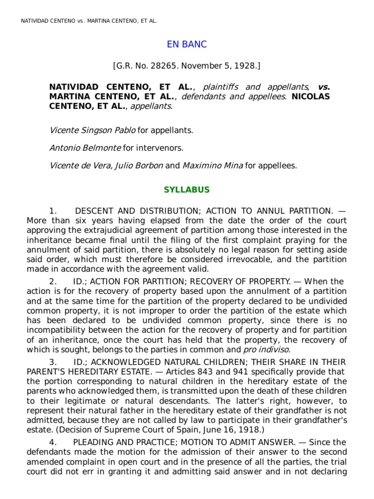 Centeno v. Centeno | PDF | Will And Testament | Inheritance