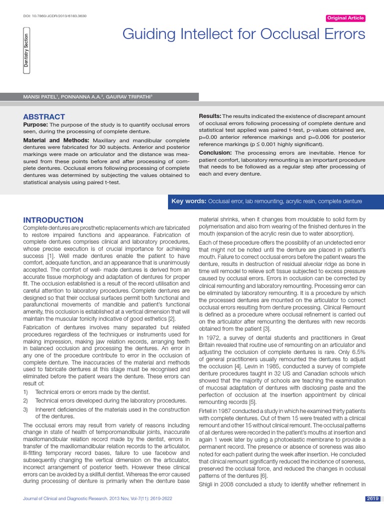 Selective Grinding | PDF | Dentures | Anatomical Terms Of Location