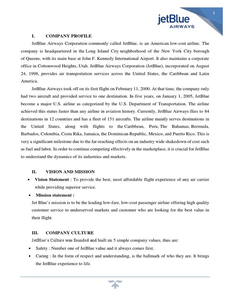 Strategic Management of JetBlue | PDF | Airlines | Low Cost Carrier