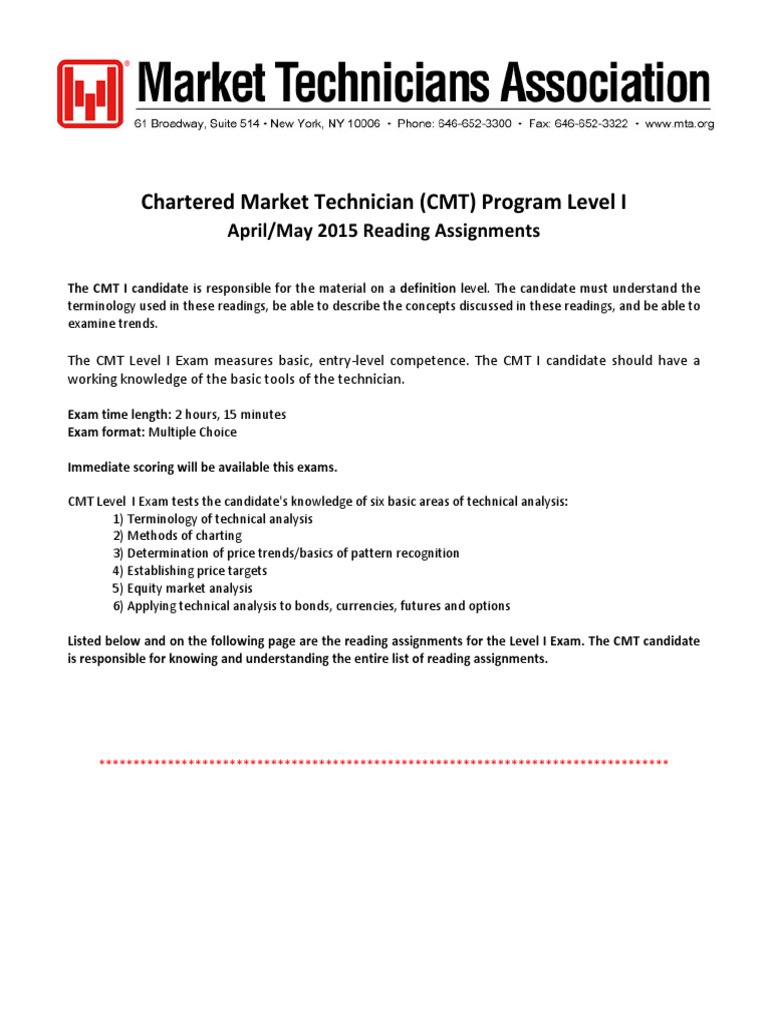 Books For CMT Level 1 | PDF