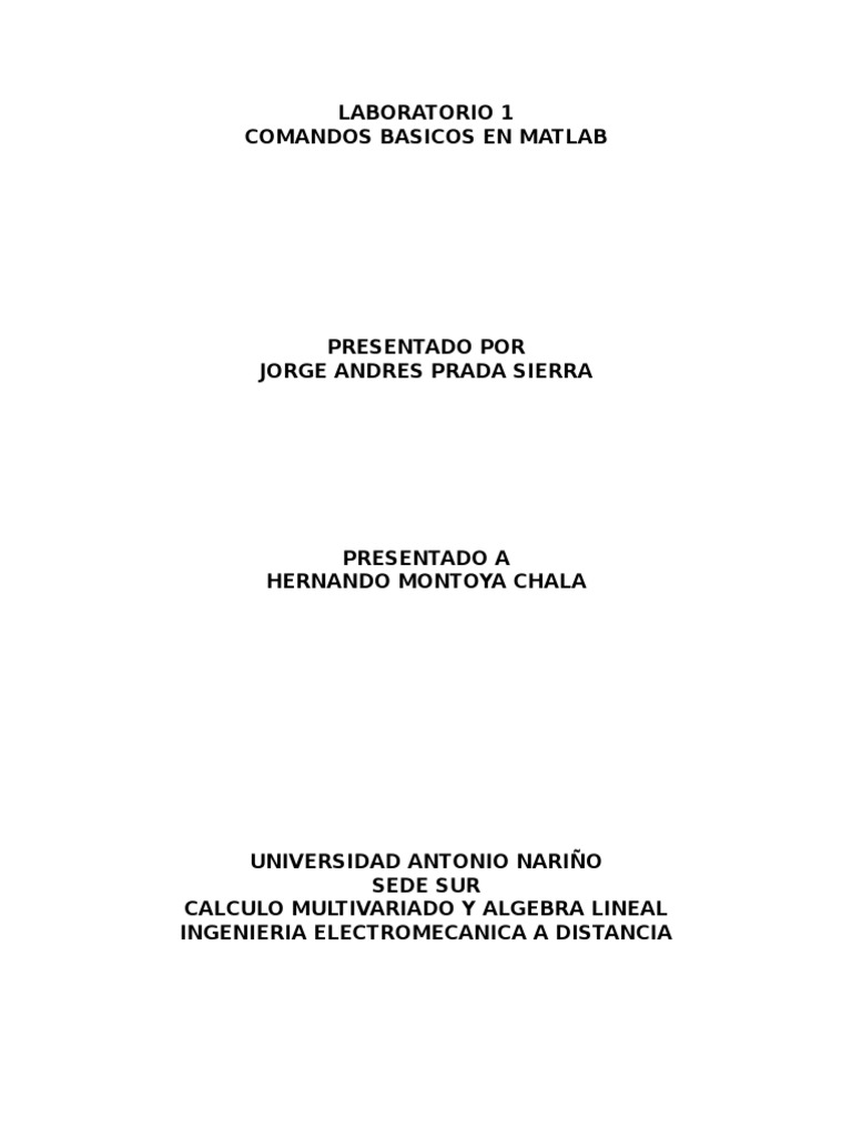 MATLAB Basics for Multivariable Calculus | PDF