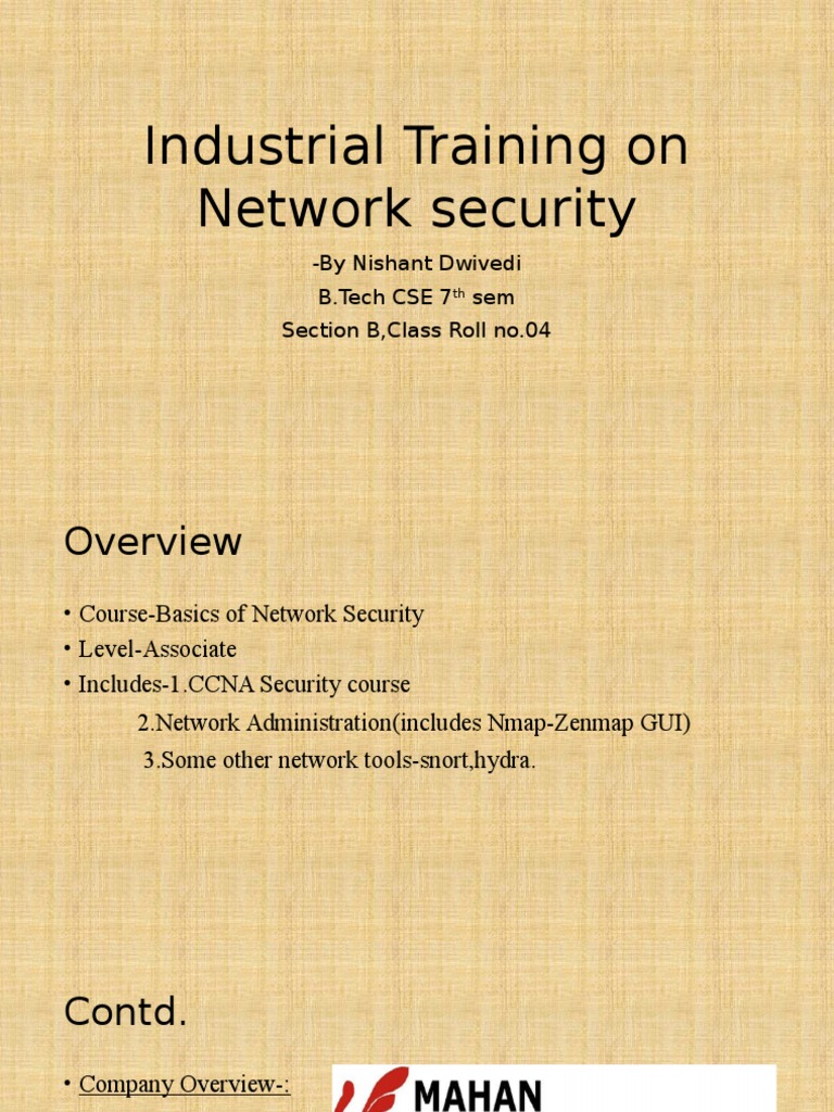 Industrial Training On Network Security - Report | PDF | Computer ...