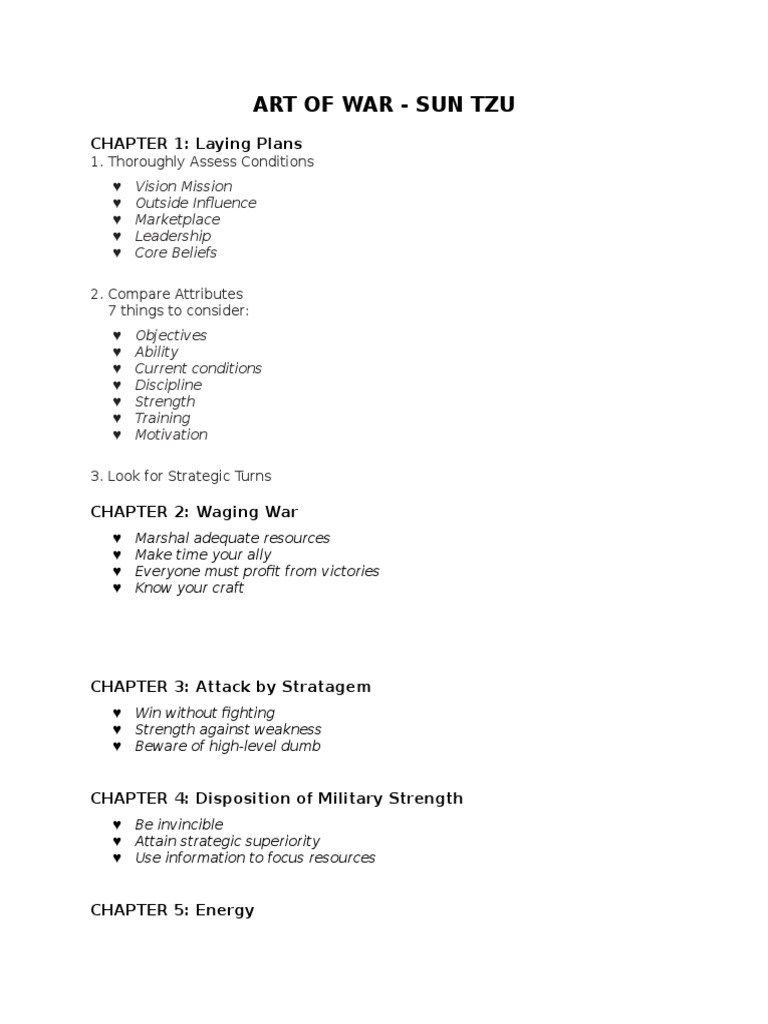 Art of War - Sun Tzu | PDF | The Art Of War | Maneuver Warfare