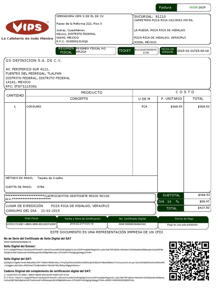 Factura VIPS | PDF