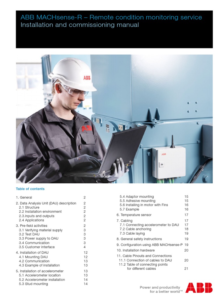 ABB MACHsense-R Manual | PDF | Cable | Electrical Connector
