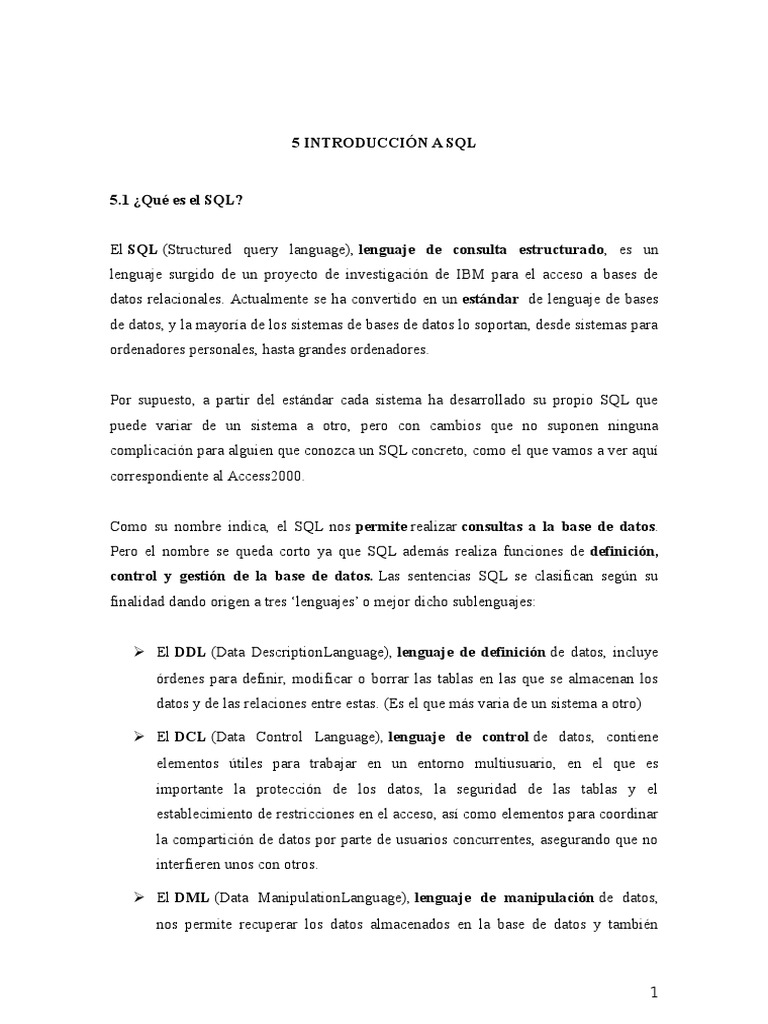 SQL Resumen | PDF | SQL | Datos