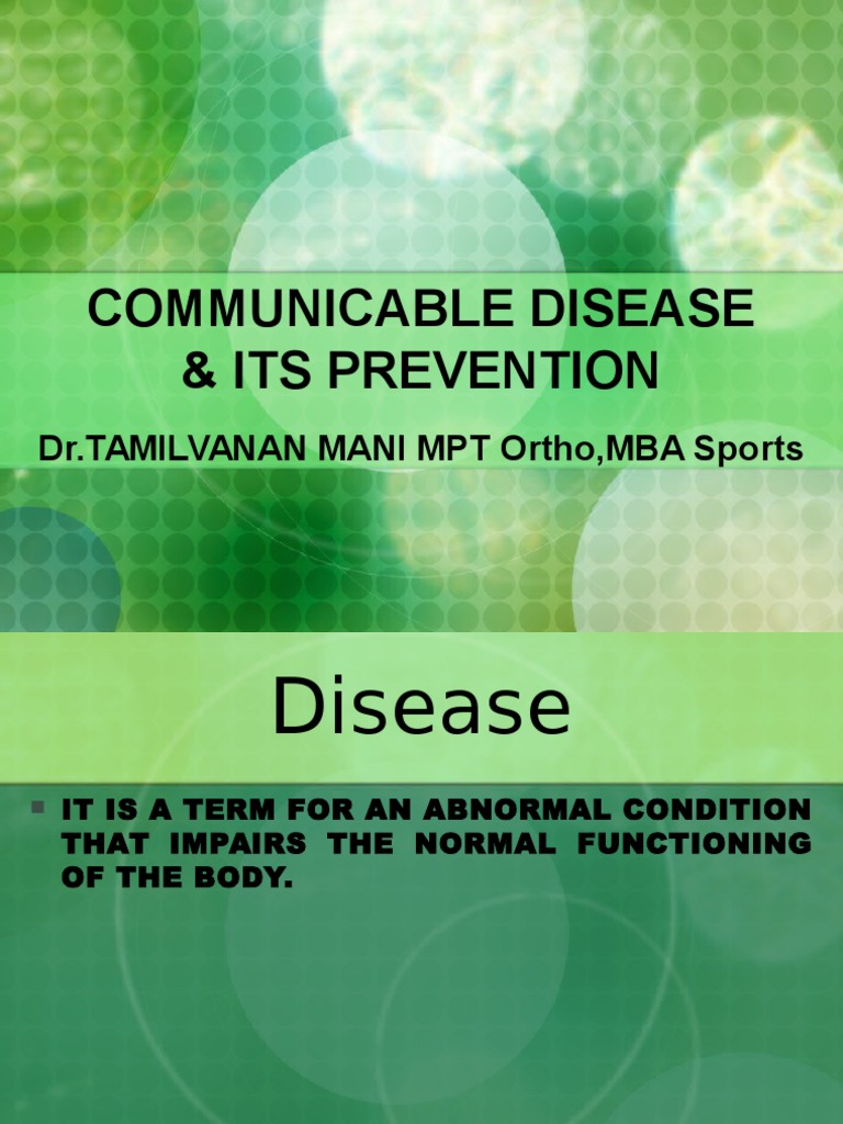 Communicable Disease & Its Prevention | PDF | Transmission (Medicine ...