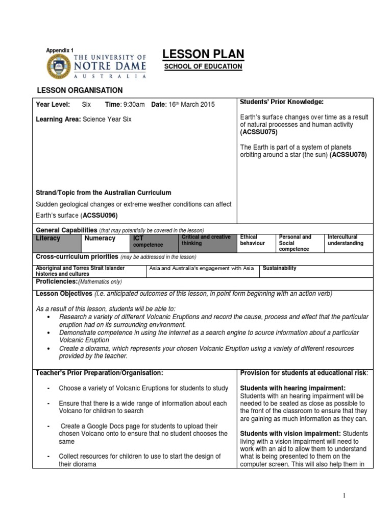 ICT Lesson Plan 1 | PDF | Lesson Plan | Classroom