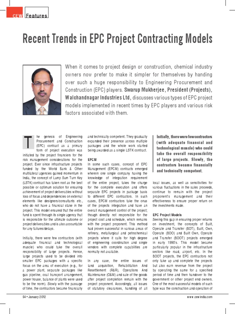 Recent Trends in EPC Project Contracting Models: Features | PDF | Risk ...