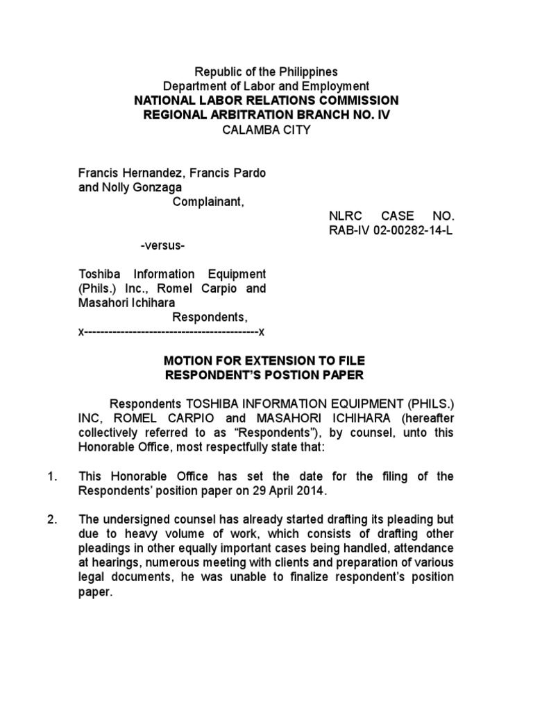 Motion For Extension | PDF