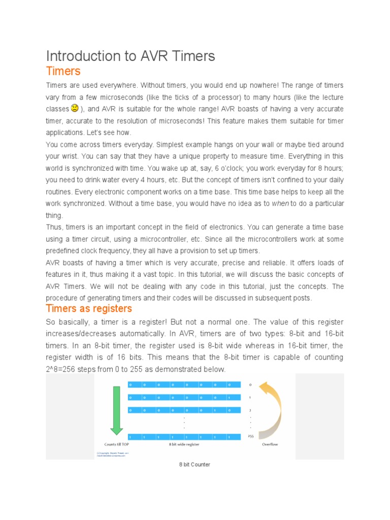 Introduction To AVR Timers | PDF | Timer | Hertz