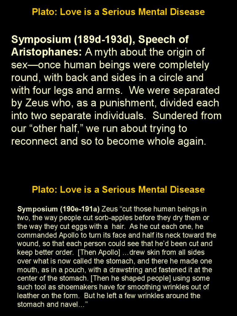 Aristophanes' Myth of Love in Plato's Symposium | PDF | Symposium ...