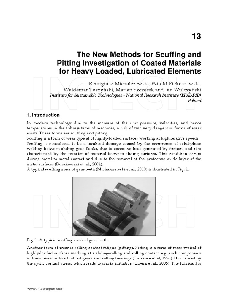 The New Methods For Scuffing and Pitting Investigation of Coated ...