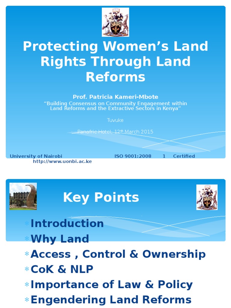 Women and Land - Prof. Patricia Kameri-Mbote | PDF | Gender Equality ...