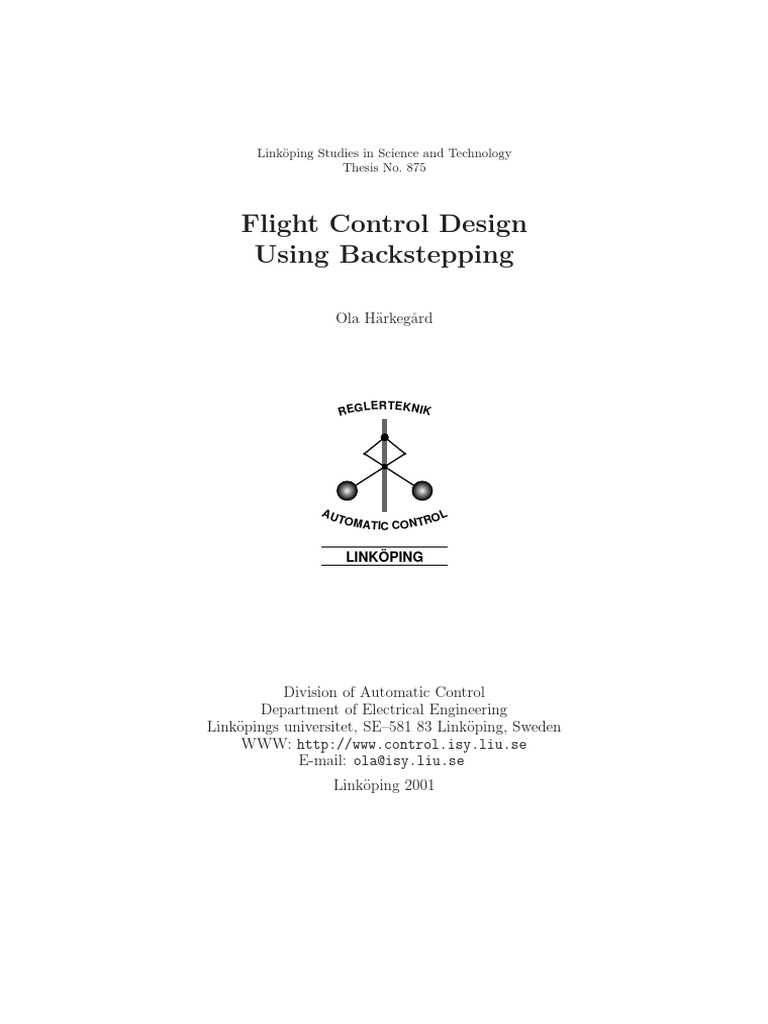 Flight Control Backstepping | PDF | Flight Dynamics (Fixed Wing Aircraft) | Control Theory