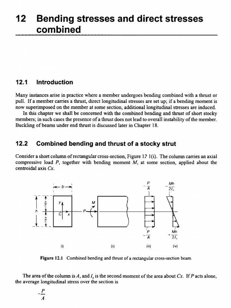 12 Bending Stresses and Direct Stresses | PDF | Bending | Beam (Structure)