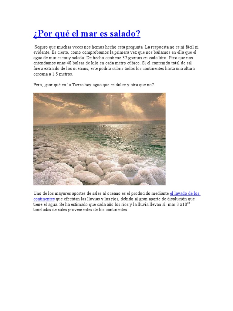 Por Que El Mar Es Salado | PDF | Ligero | Cielo