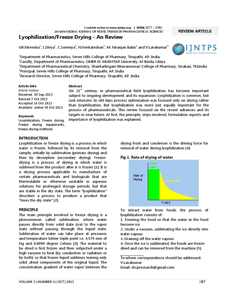Lyophilization | Freeze Drying | Phases Of Matter