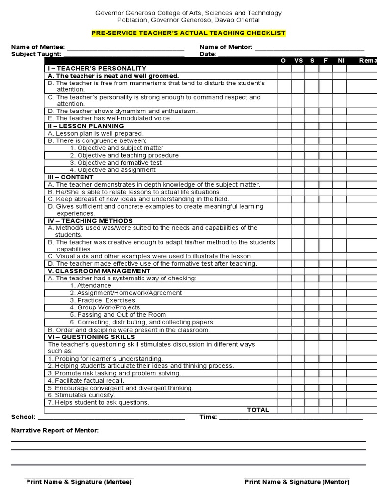 Pre-Service Teacher Evaluation | PDF
