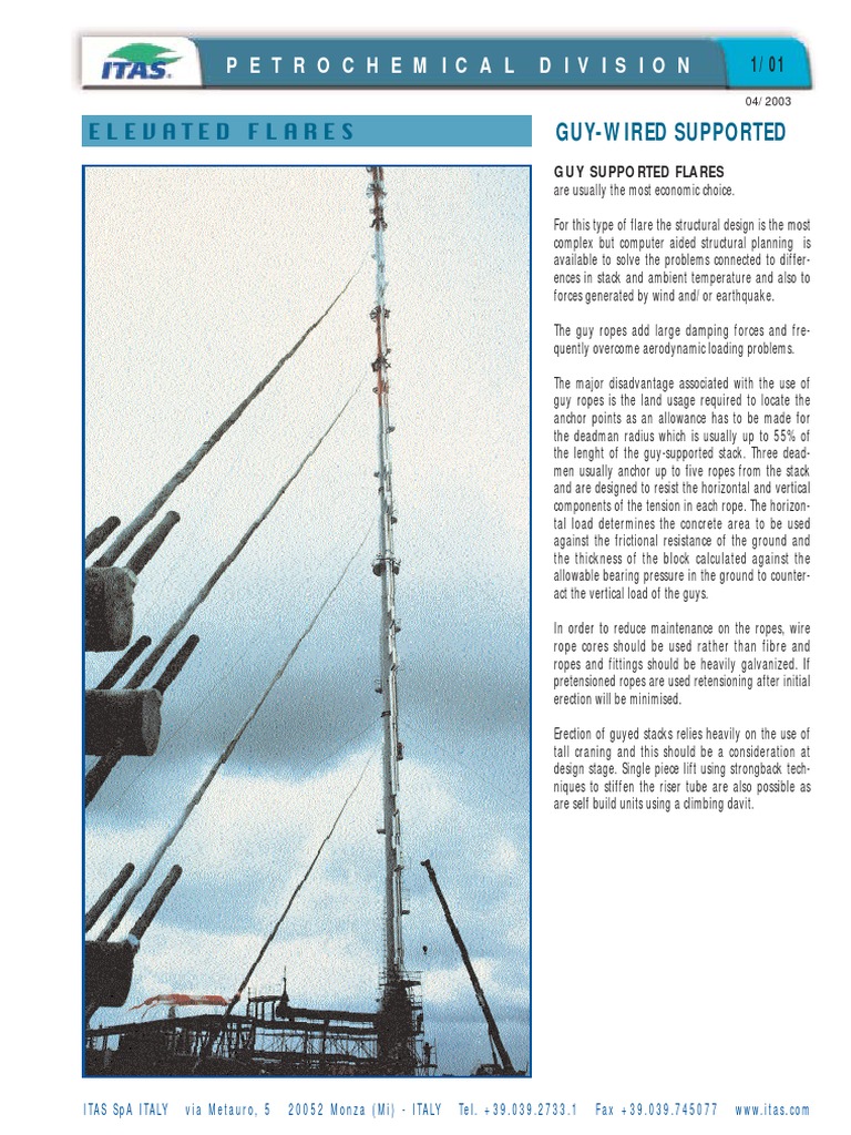 Elevated Flares: Guy-Wired Supported | PDF | Rope | Elevator