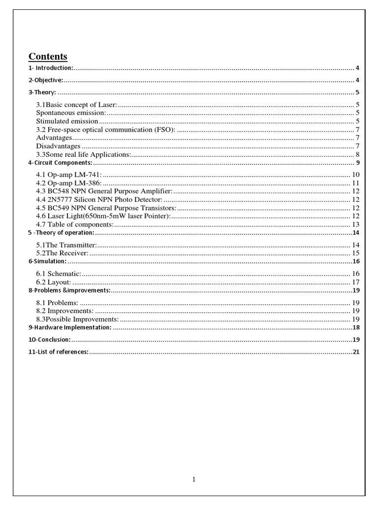 Laser Audio Transmission System Overview | PDF | Amplifier ...